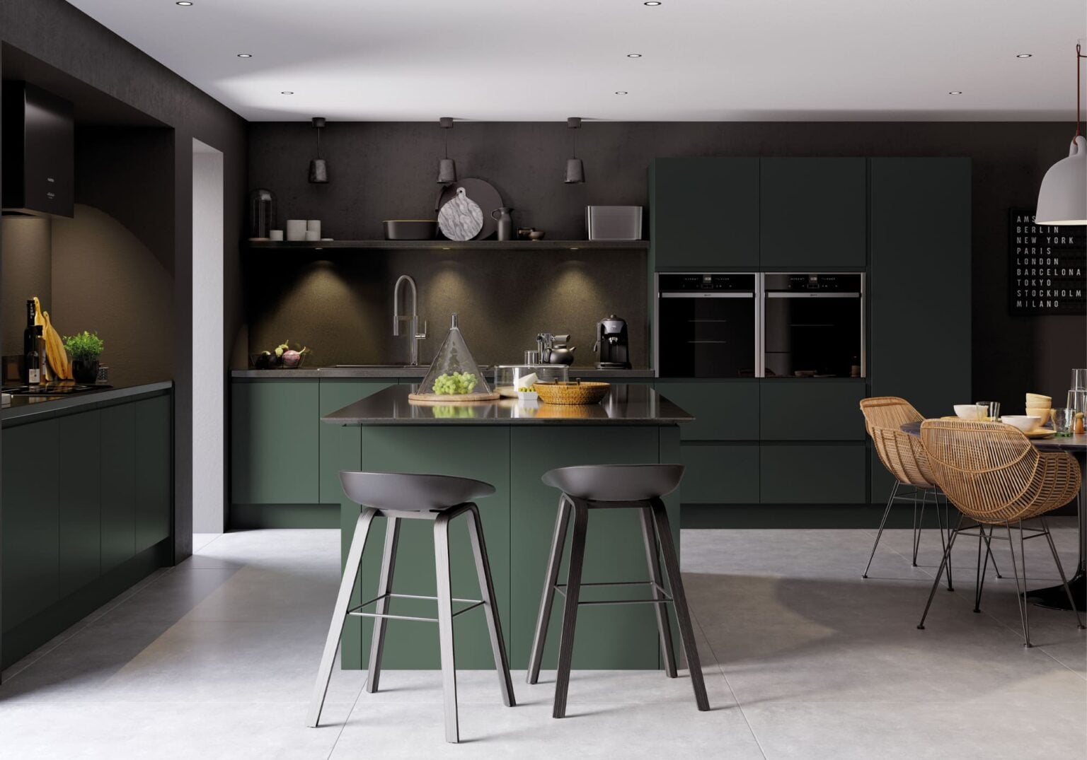 Strada Matte Kitchens | Handleless, Slab | Kitchen Range by STORI